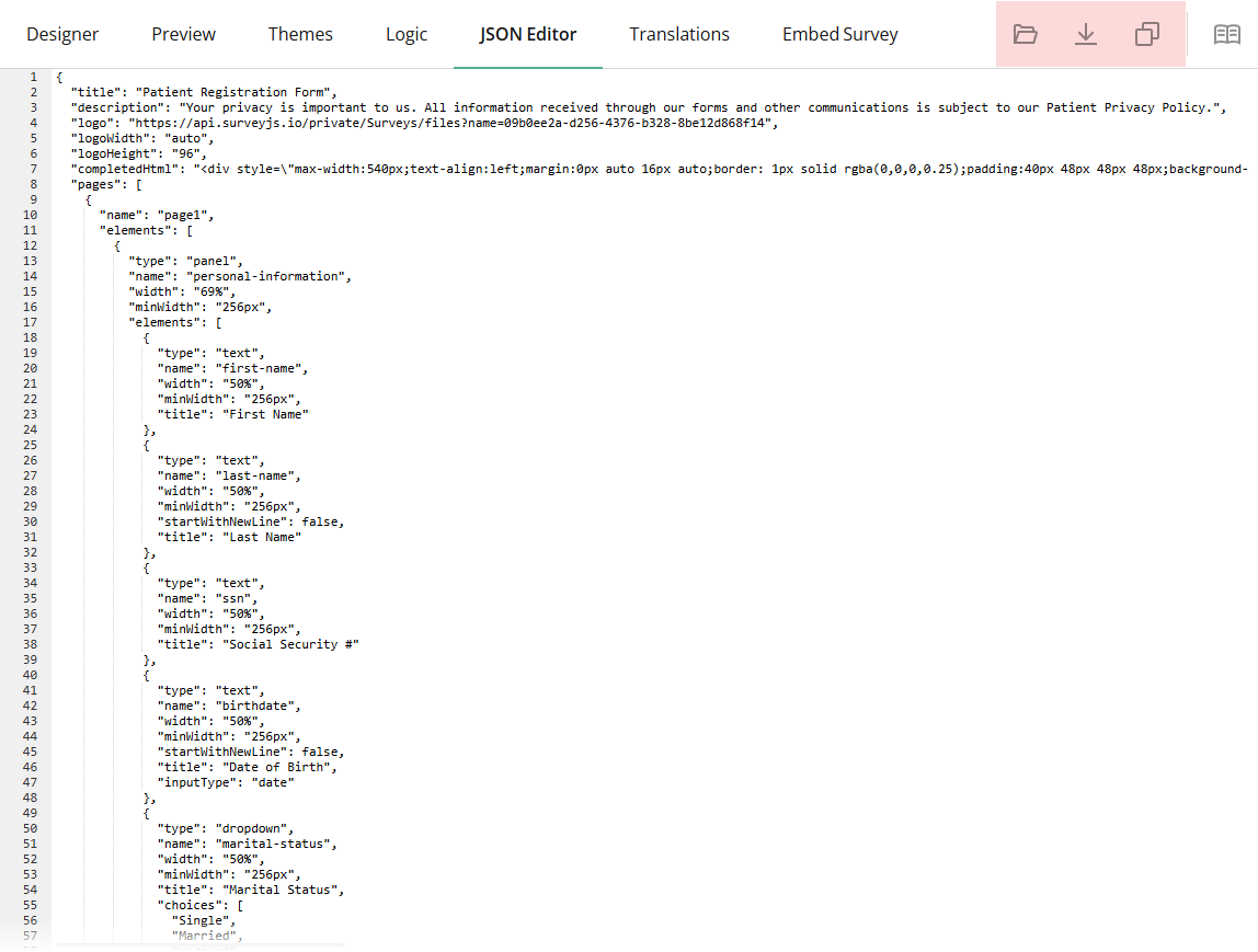Survey Creator - SurveyJS