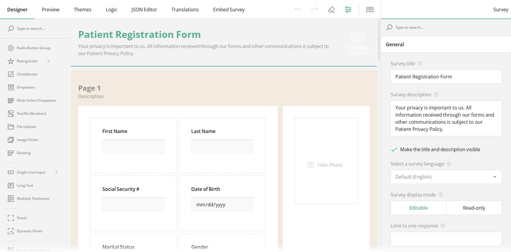 Survey Creator - SurveyJS