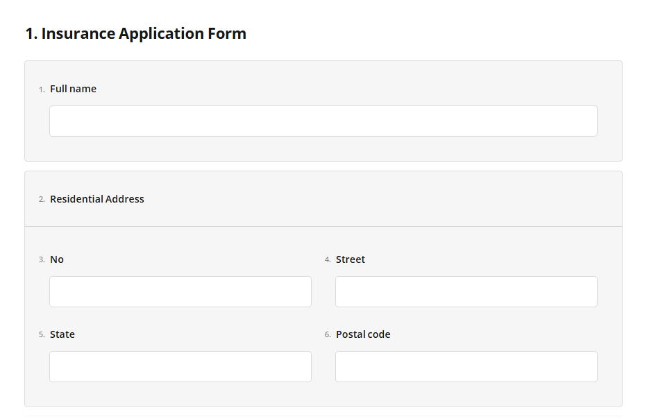 How to Add/Remove Numbering within a Form