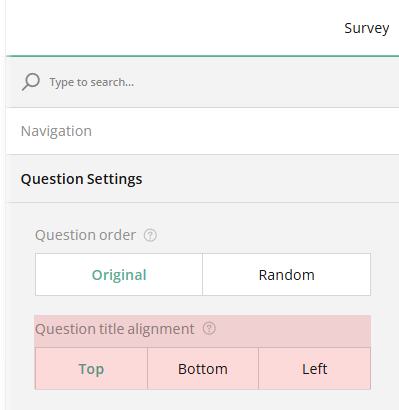 General Survey Layout Settings - SurveyJS